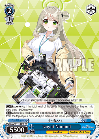 BAV/W112-TE17 Izayoi Nonomi – Strictly Broken TCG