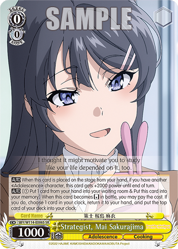 SBY/W114-E006S Strategist, Mai Sakurajima – Strictly Broken TCG