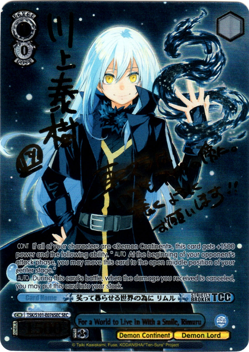 TSK/S101-E076SEC For a World to Live In With a Smile, Rimuru – Strictly Broken TCG