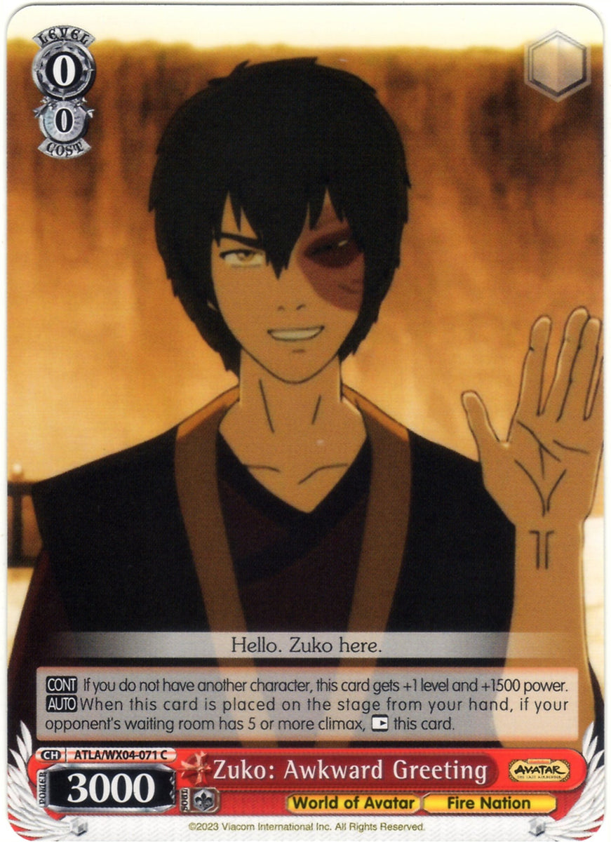 ATLA/WX04-071 Zuko: Awkward Greeting – Strictly Broken TCG